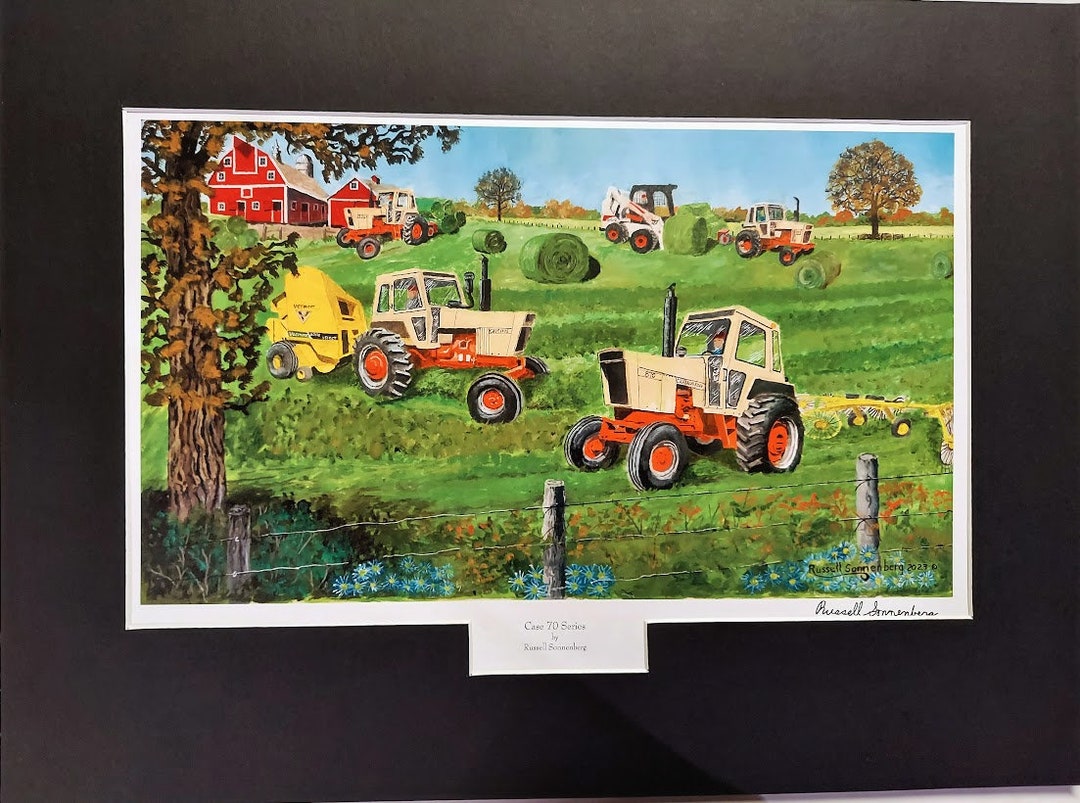 Matted Case Tractor Art Print by Russell Sonnenberg Titled Case 70 ...