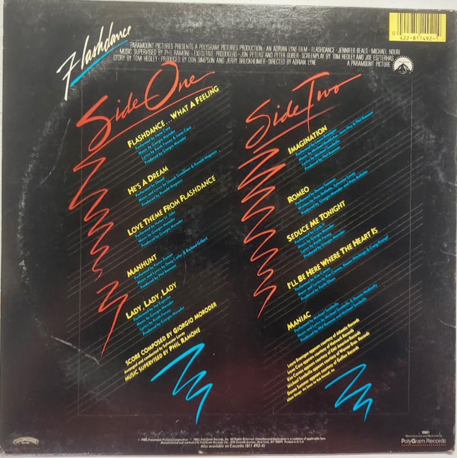 Vintage 1983 Vinyl Record Album by Various Titled Flashdance (original ...