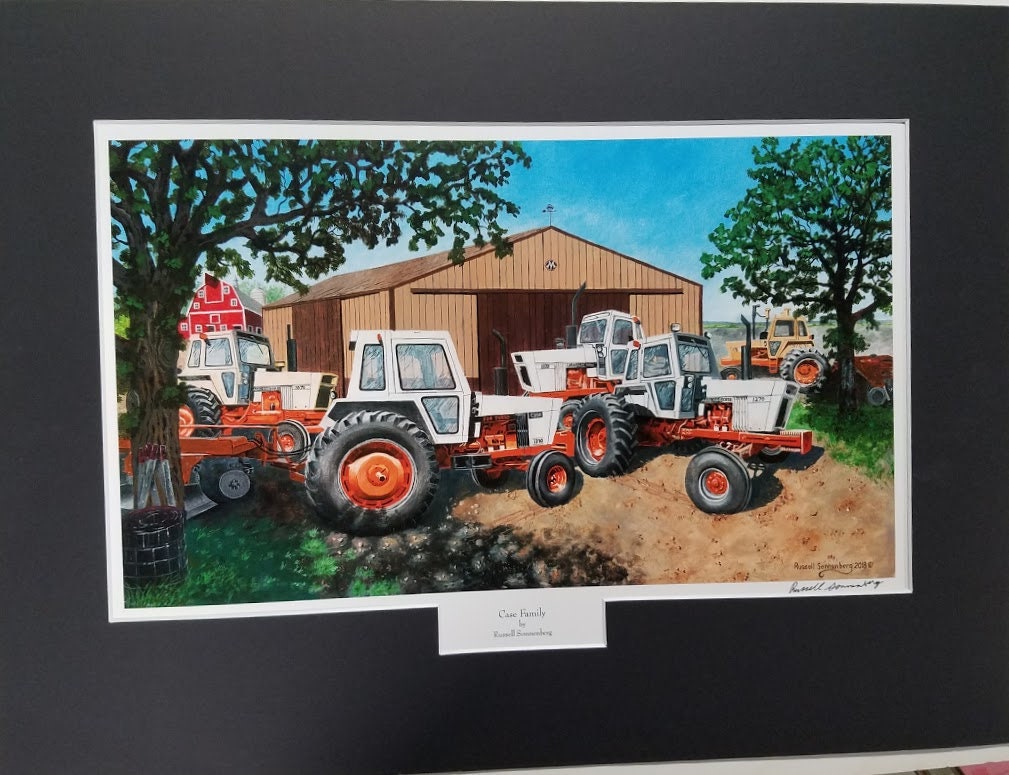 Matted Case Tractor Art Print by Russell Sonnenberg Titled Case Family ...