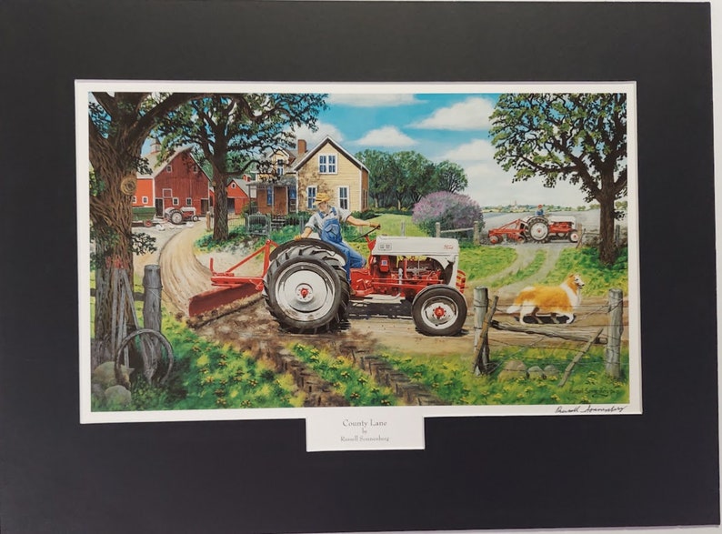 Tractor Art 18 X 24 Matted Print 8N Ford by Russell Sonnenberg Titled ...