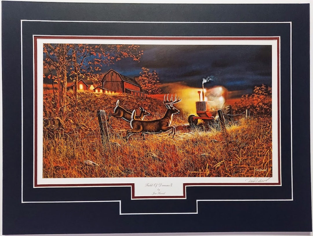 Matted 18 X 24 Wildlife Deer Art Print by Jim Hansel Titled Field of ...