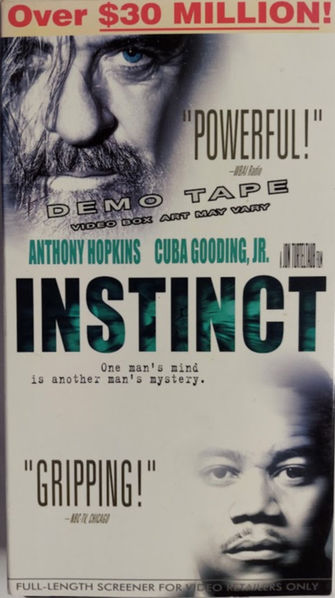 VHS 1999 Vintage Movie Titled Instinct Starring Anthony Hopkins & Cuba ...