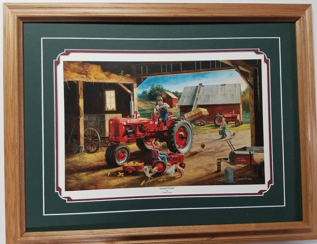Framed in Green Farmall Tractor Art Print by Charles Freitag Titled ...