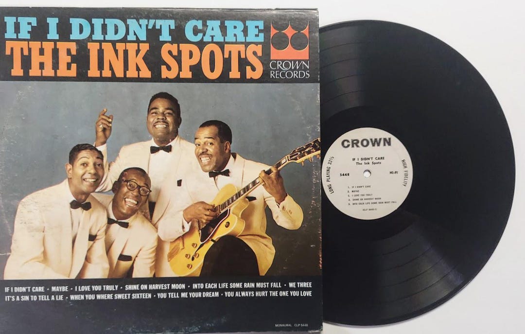 Vintage Vinyl Record Album by the Ink Spots Titled If I Didn't Care - Etsy