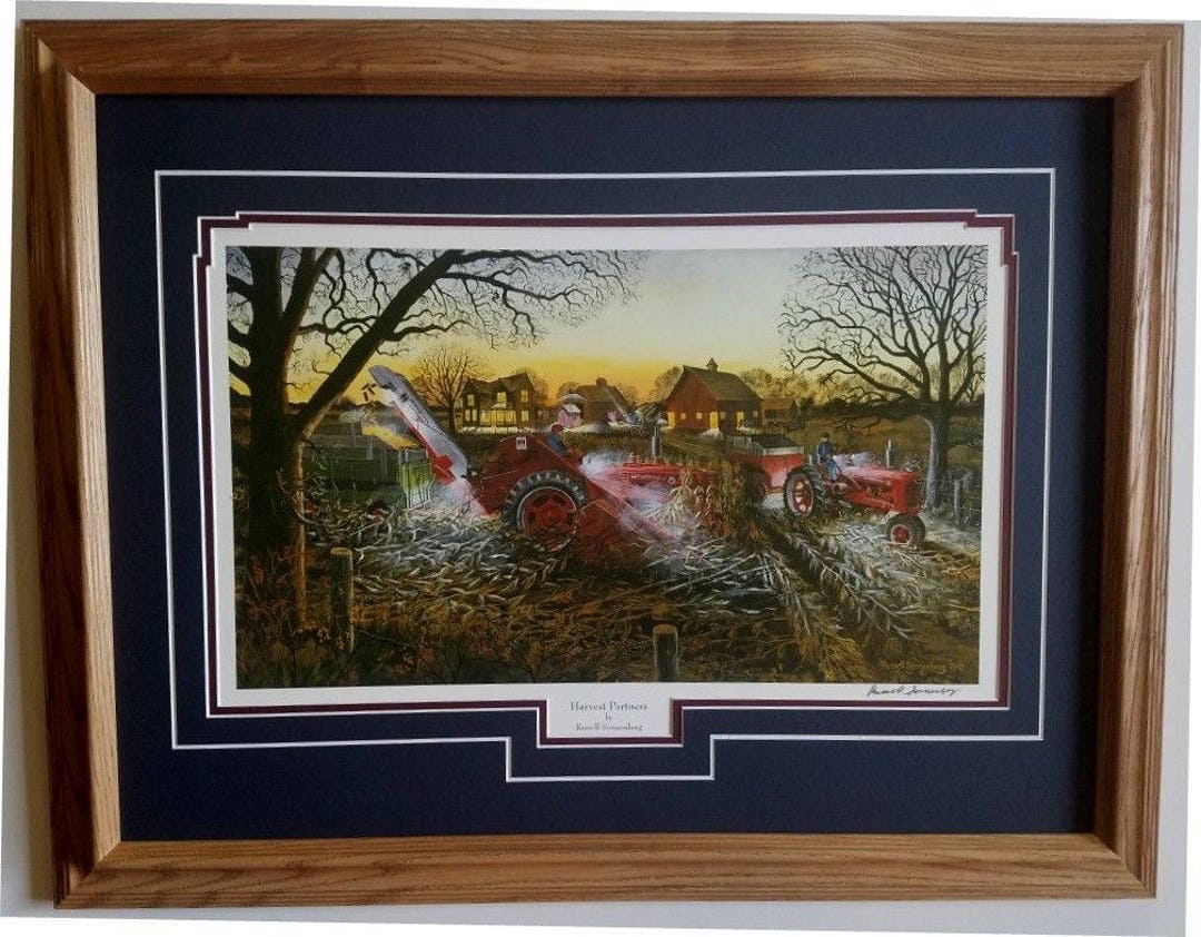 Framed 21 X 27 Double Matted Farm Tractor H & M Farmall Art Print by ...