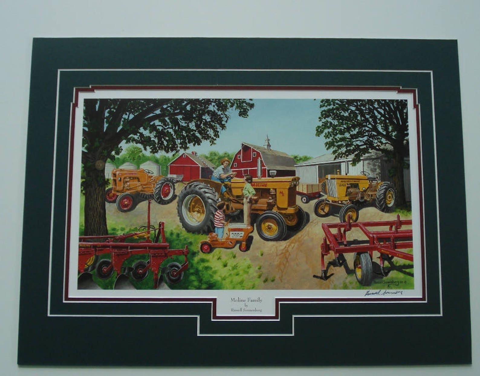 Tractor Art Double Matted 18 X 24 Minneapolis Moline 335 M5 & Jet Star ...
