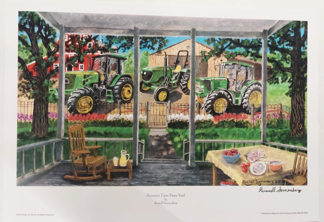 John Deere Tractor Art Print by Russell Sonnenberg Ttle Summer Time ...