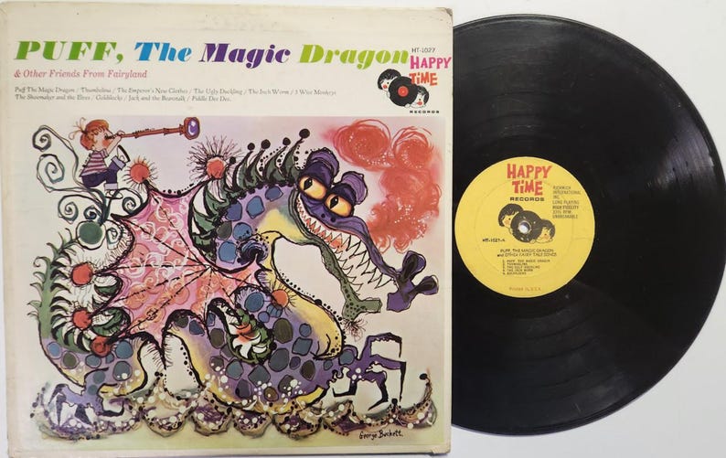 Vintage 1966 Vinyl Record Kids Album by Happy Time Chorus Titled Puff ...