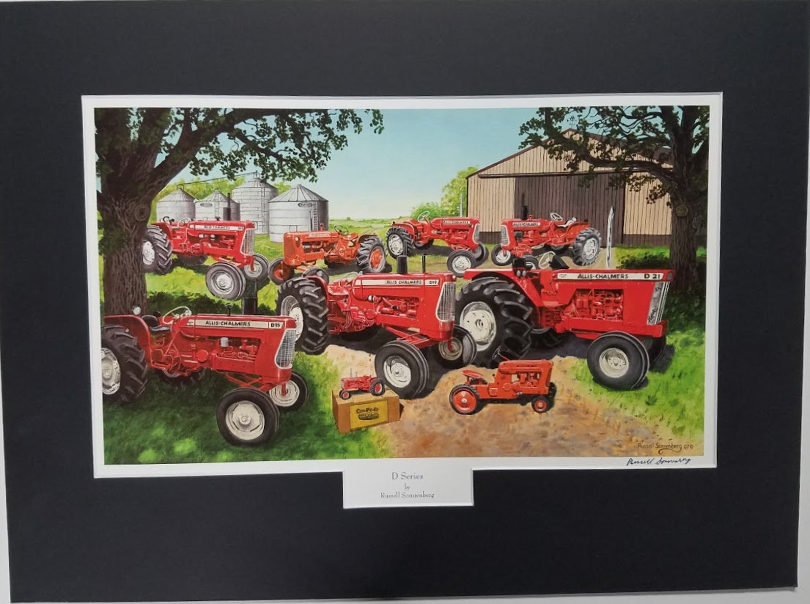 Matted Tractor Allis Chalmers Art Print by Russell Sonnenberg Titled D ...
