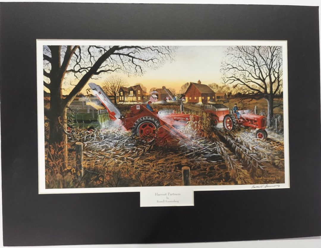 Matted 18 X 24 Farmall Tractor Art Print by Russell Sonnenberg Titled ...