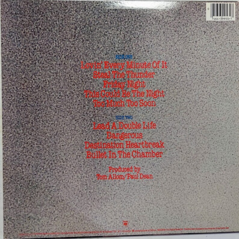 Vintage Vinyl Record Album by Loverboy Titled Lovin' Every Minute of It ...