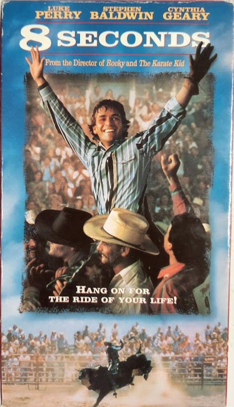 VHS 1994 Vintage Movie Titled 8 Seconds Starring Luke Perry & Stephen Baldwin - Etsy
