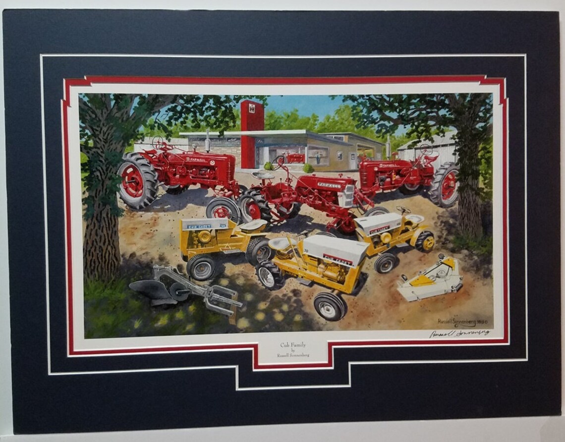 Tractor Art Double Matted Cub Cadet Farmall Super C, H Print by Russell ...