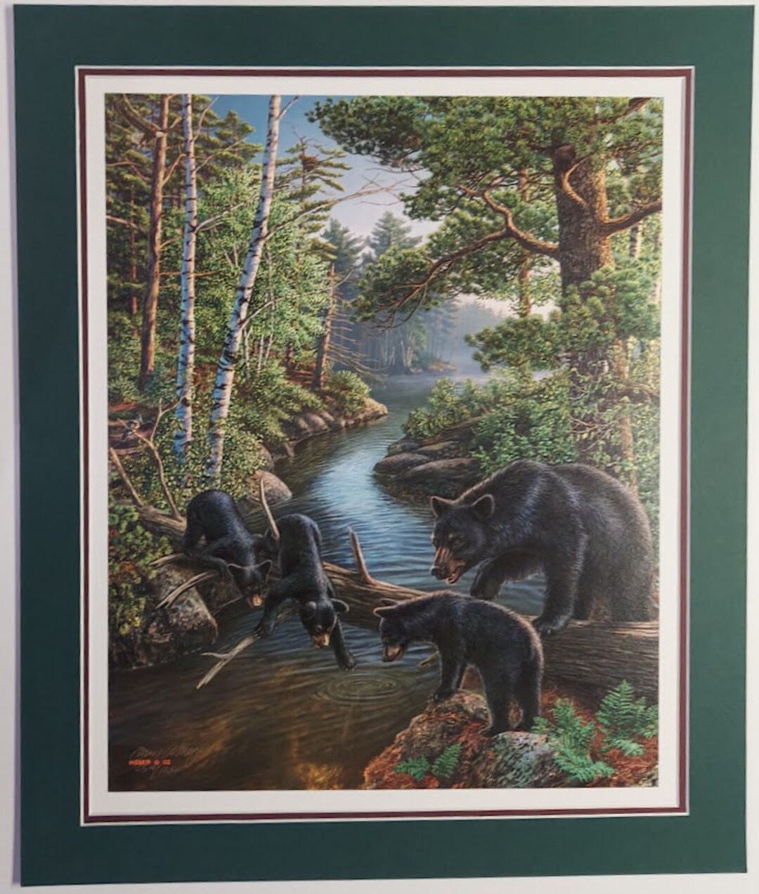 Matted 21 X 25 Bear Limited Edition Art Print by James A. Meger Titled ...