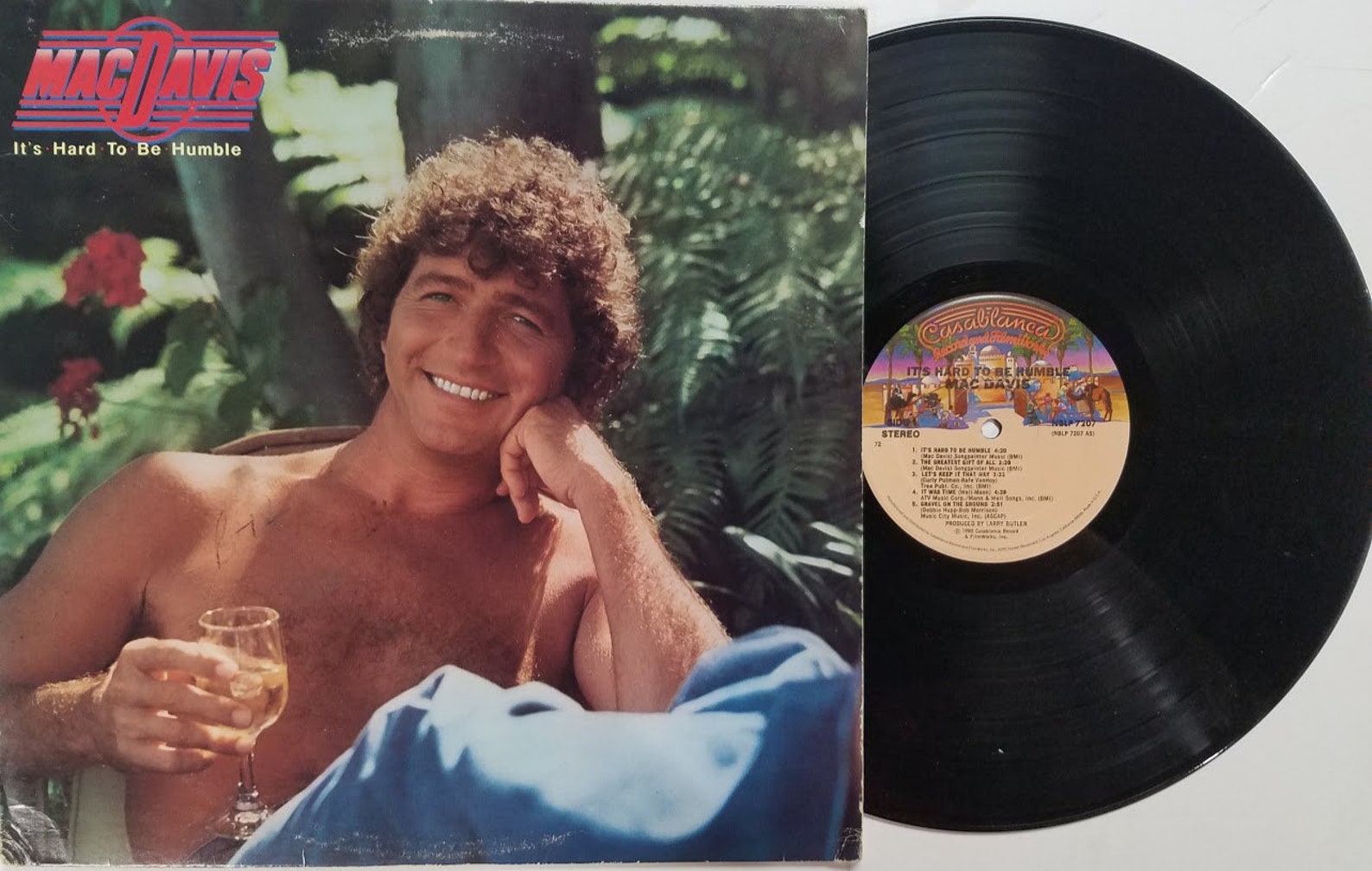 Vintage Vinyl Record Album by Mac Davis Titled It's Hard to Be Humble ...