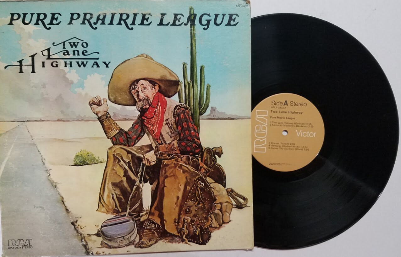 Vintage 1975 Vinyl Record Album by Pure Prairie League Titled Two Lane ...