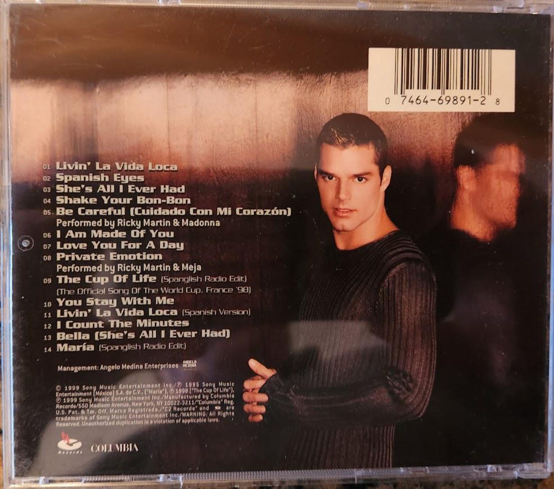 CD Music Vintage 1999 by Ricky Martin Titled Ricky Martin - Etsy