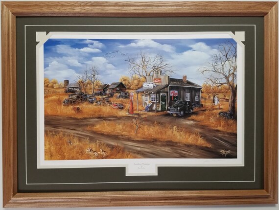 Jan Perdew Framed Limited Edition Art Print 40's Cars | Etsy