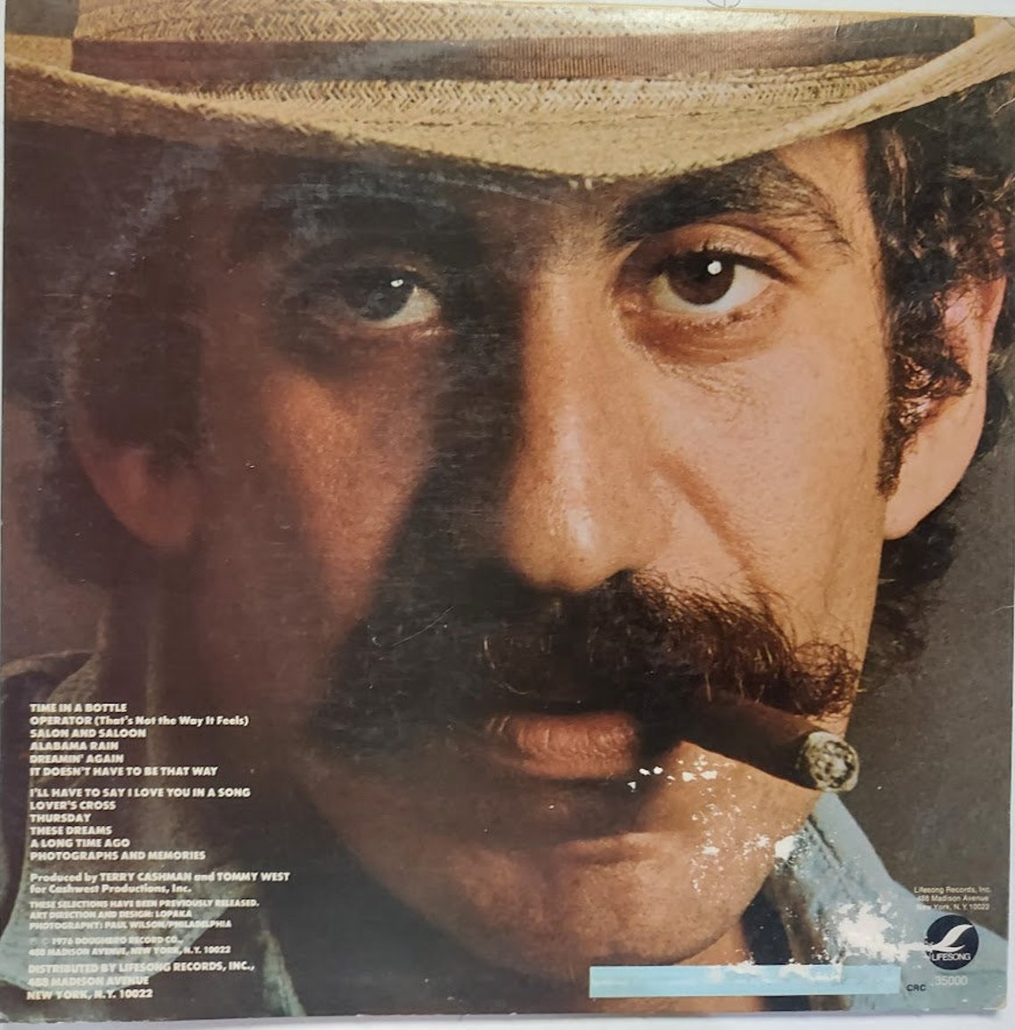 Vintage 1978 Vinyl Record Album by Jim Croce Titled Time in A Bottle ...