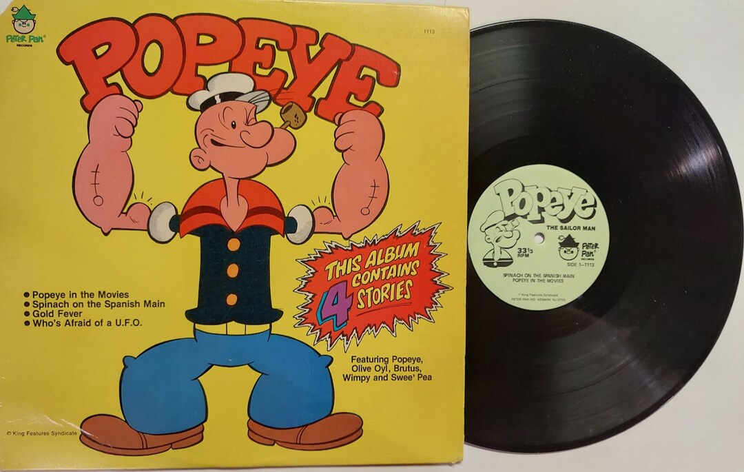 Vintage Vinyl Record Album by Popeye the Sailor Man Titled - Etsy