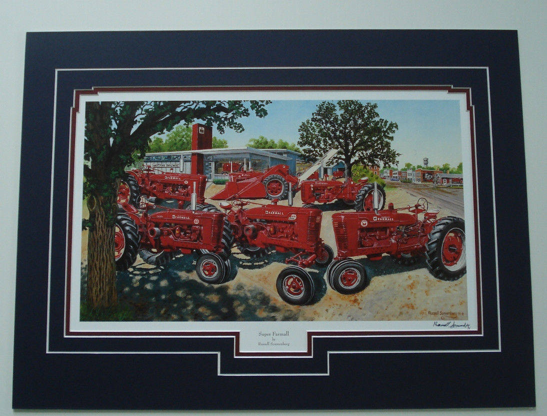 Tractor Art Double Matted Art Farmall Super C, H, M MD, MTA Print by ...