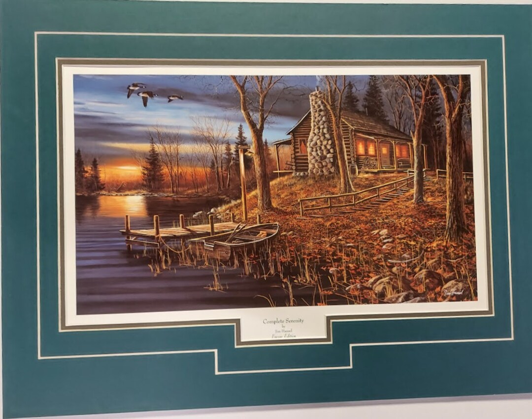 Matted 18 X 24 Wildlife Lake Art Print by Jim Hansel Titled Complete ...
