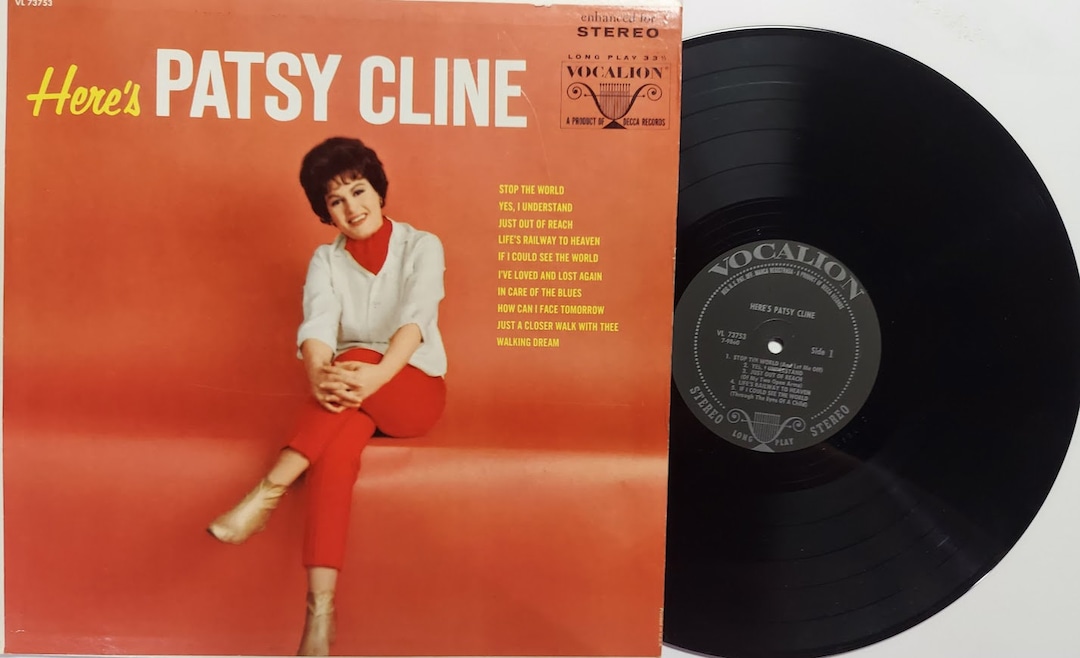 Vintage 1965 Vinyl Record Album by Patsy Cline Titled Here's Patsy ...