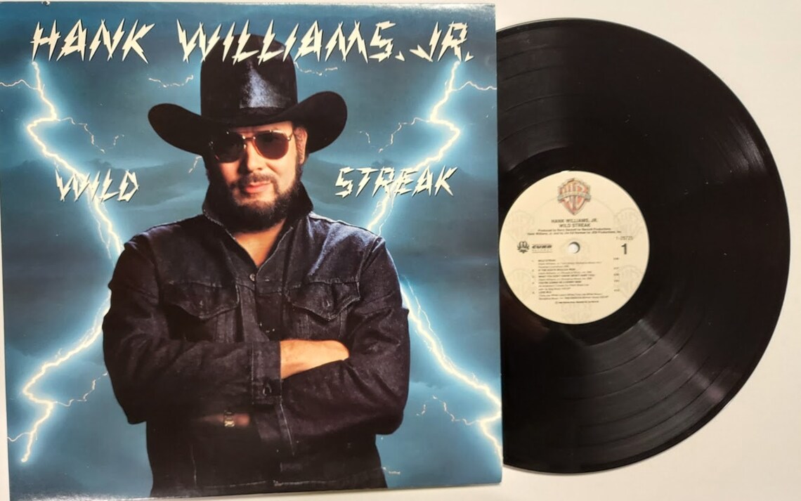 Vintage 1988 Vinyl Record Album by Hank Williams Jr. Titled Wild Streak ...