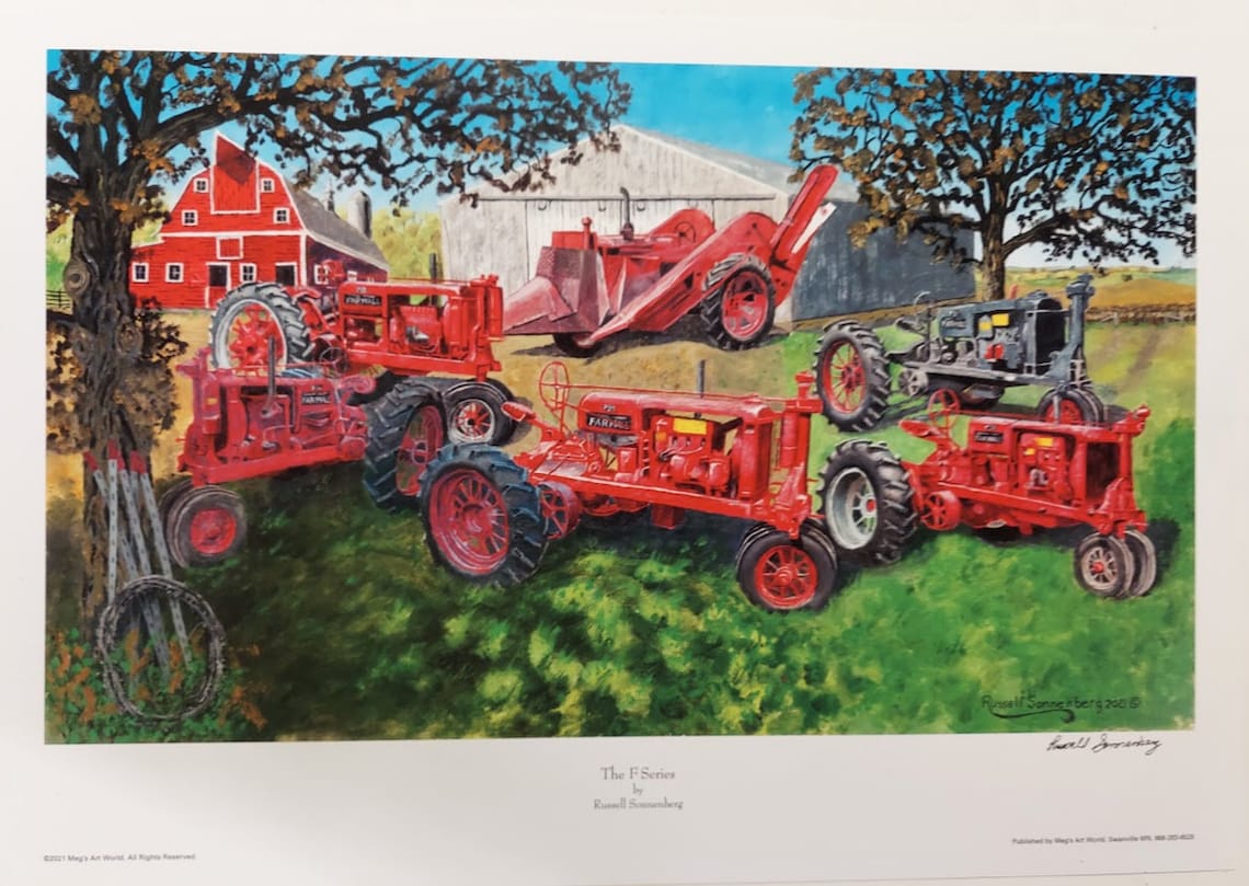Tractor Farmall Art Print Titled the F Series by Russell Sonnenberg - Etsy