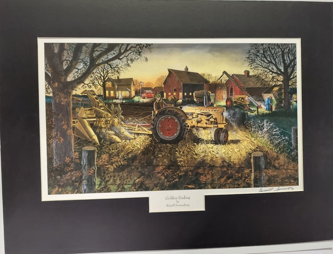 Matted Minneapolis Moline U Tractor Art Print by Russell Sonnenberg ...