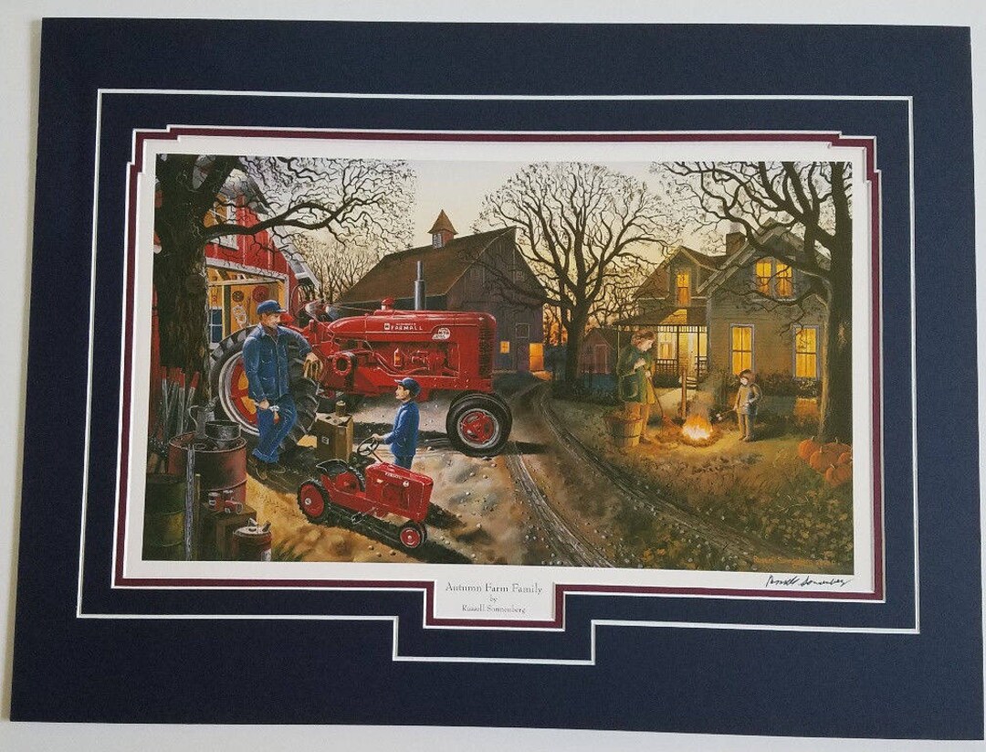 Tractor Art Double Matted Farmall Super M-TA Print by Russell ...