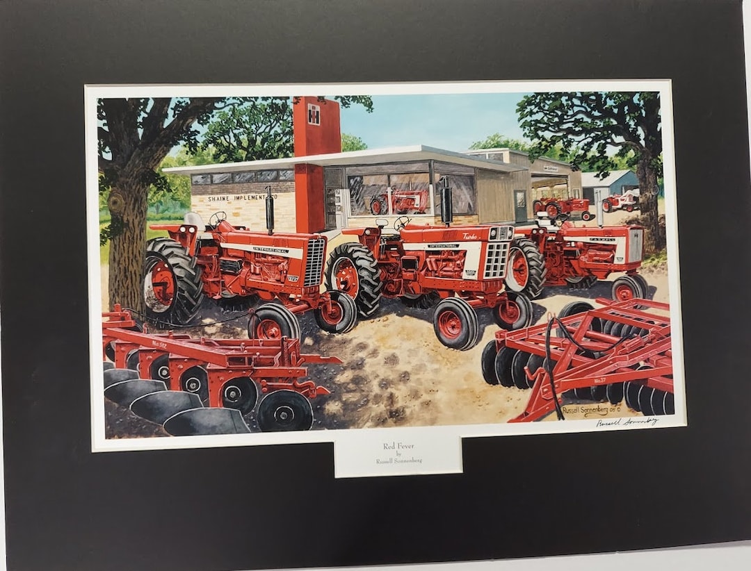 Matted Farmall International Tractor Art Print by Russell Sonnenberg ...