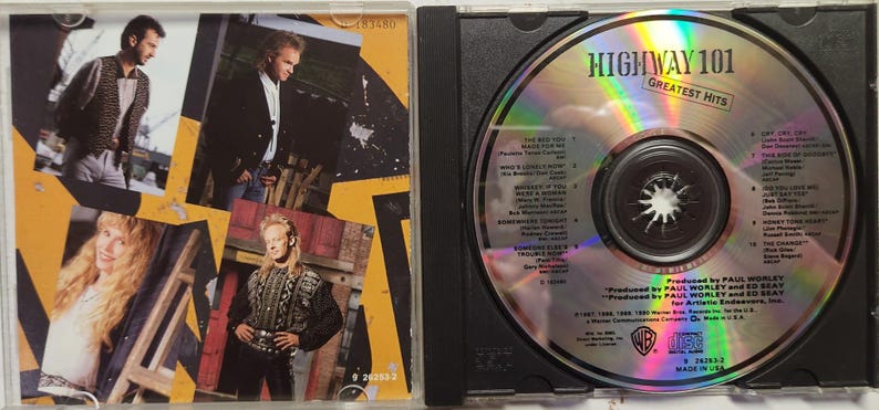 CD Used 1990 Vintage Country Music by Highway 101 Titled Greatest Hits ...