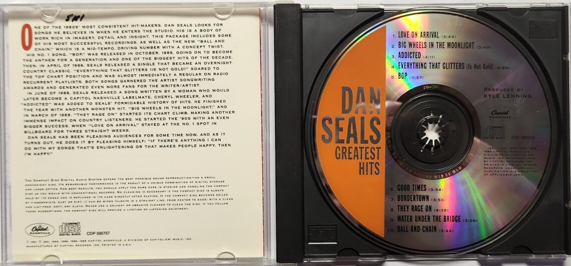 CD Used 1991 Vintage Music by Dan Seals Titled Greatest Hits - Etsy