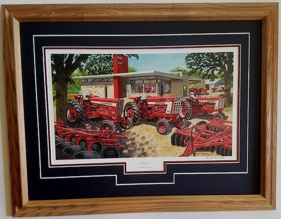 Framed double matted art print Farmall 706 806 1206 tractor | Etsy