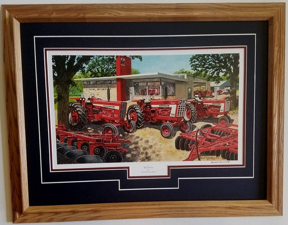 Framed double matted art print Farmall 706 806 1206 tractor | Etsy