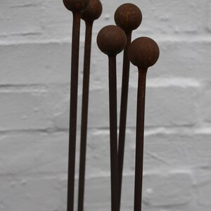 5 X Solid Steel Ball Topped Garden Stake / Support - Etsy UK