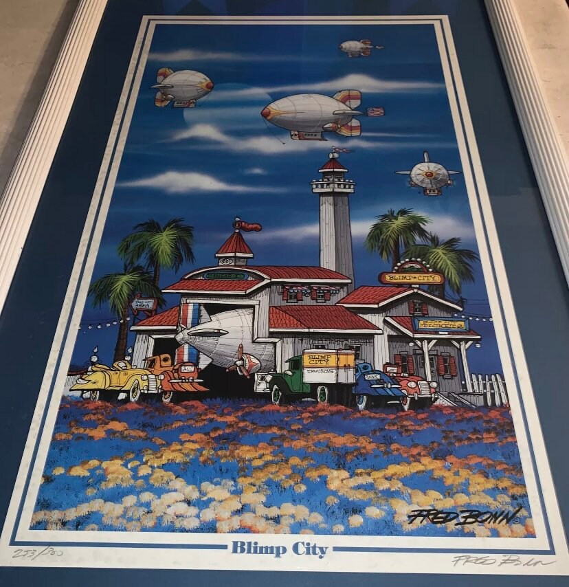 Fred Bonn Limited Edition Hand Signed Print blimp City | Etsy