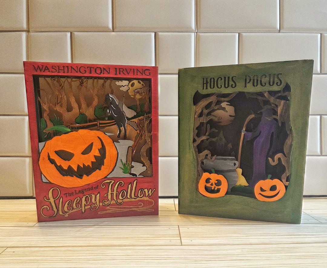 Handmade Halloween Shadow Box – Spell Book, Sleepy Hollow, Hocus Pocus ...