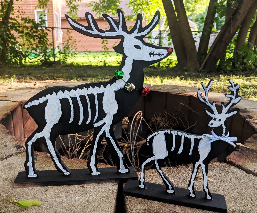 Skeleton Reindeer Decoration, Halloween Christmas Decor - Etsy