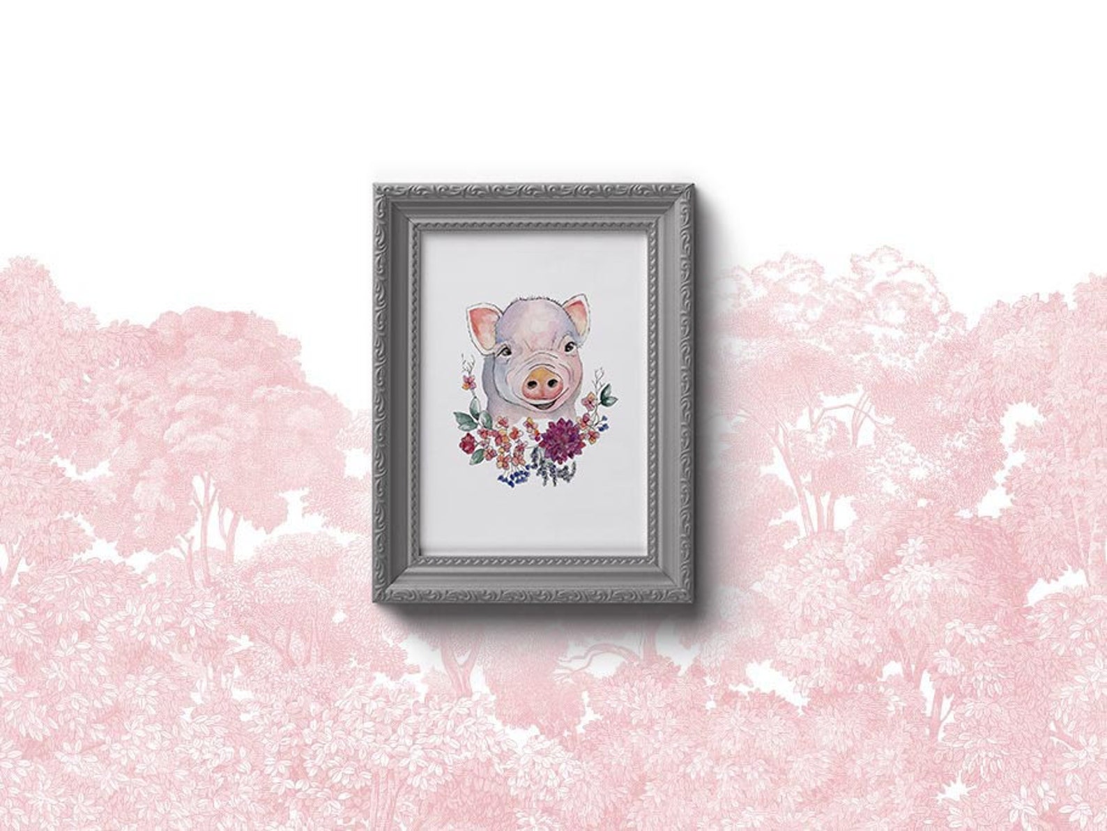 DIY KIT- Watercolor Piglet | Adult Paint Kit - Etsy