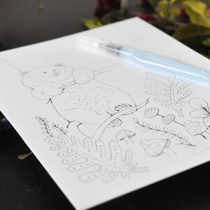 DIY KIT- Watercolor Forest Bear | Paint Kit for Adults - Etsy