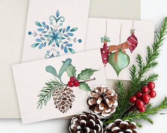 Hand Painted Christmas Cards | Etsy