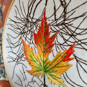 Fall Hand Embroidery Pattern, PDF Embroidery Pattern, Autumn Leaf ...