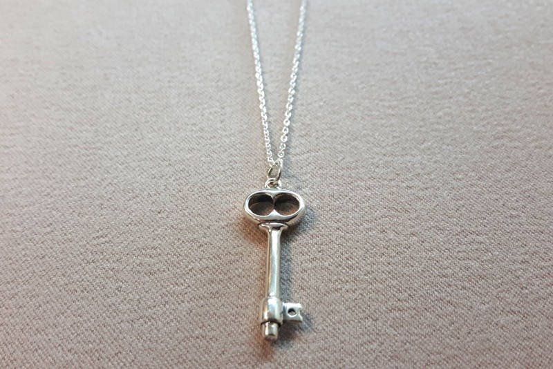 Dainty Silver Key Pendant Sterling Silver Dainty Key Pendant - Etsy