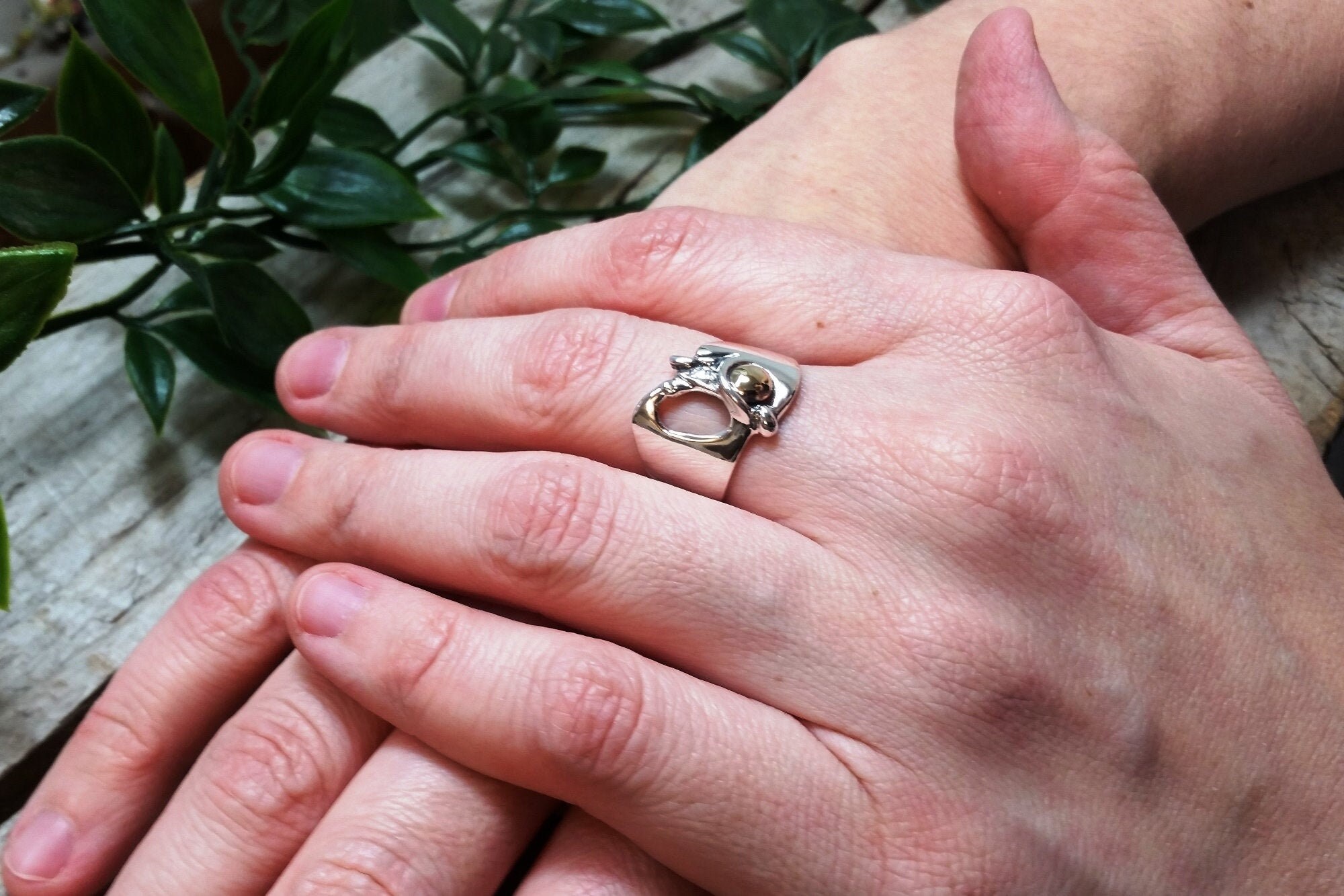 Silver and Gold Ring Sterling Silver and Solid 10k Gold Band - Etsy