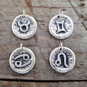 Silver Astrological Sign Pendant Sterling Symbol Necklace - Etsy
