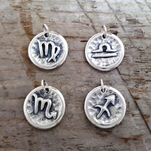 Silver Astrological Sign Pendant Sterling Symbol Necklace - Etsy