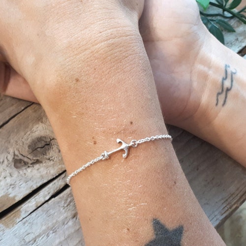Sterling Silver Anchor Bracelet / Lake Girl / Nautical - Etsy