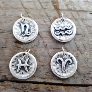 Silver Astrological Sign Pendant Sterling Symbol Necklace - Etsy